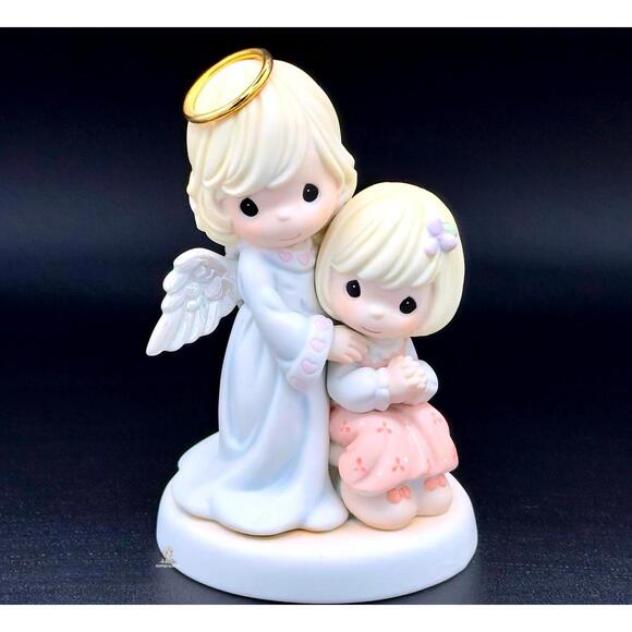 Precious Moments | Art | Precious Moments Guardian Angel Hugging Little ...